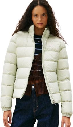 Tommy Jeans Damen Pufferjacke Basic Hooded Down Jacket mit Kapuze, Grün (Misty Sage), XL