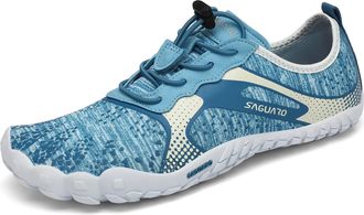 Saguaro Barfuss Schuhe Damen Barfußschuhe Herren Outdoor Barfussschuhe Leicht Zehenschuhe Barfuß Fitnessschuhe mit Breiter Zehenbox Picton Blau,Gr.41