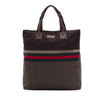 Gucci Sac cabas en nylon imprim&eacute; Pre-owned - Femme - Pre-owned - Brun - Taille: ONE Size