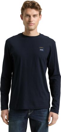 Tom Tailor Herren 1048611 Langarmshirt aus Baumwolle, 10668-Sky Captain Blue, 3XL