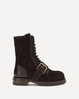Dolce & Gabbana Leather and suede Buckle Ankle Boots Female 37