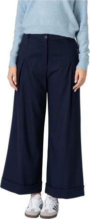 Kocca Femme, Pantalons, Bleu, Taille: 34 FR Pantalon Business Roul&eacute; Cheville