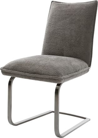 DELIFE Schwingstuhl Lelio-Flex Freischwinger flach Graphit Boucl&eacute; Soft Schlamm Taschenfederkern