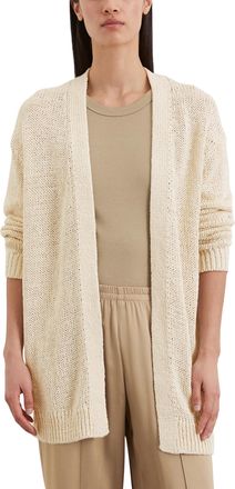 Marc O'Polo Damen Cardigan mit V-Ausschnitt Loose Fit, Cremefarben (Natural Cotton), M
