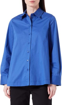 Seidensticker Damen Regular Fit Langarm Bluse, Blau, 36