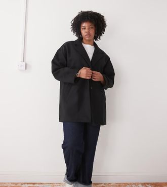 Noisy May Veste oversize avec col - Noir