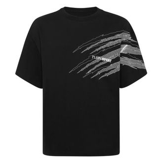 Plein Sport Homme, Tops, Noir, Taille: 2XL T-Shirt Col Rond MC