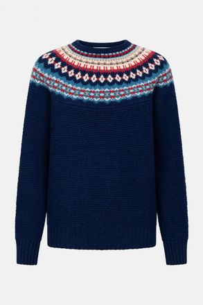 Erib&eacute; ERIB&Eacute; Pullover Stoneybrek Damen Blau Rot Fairisle