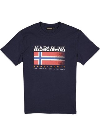 Napapijri Herren T-Shirts blau Baumwolle