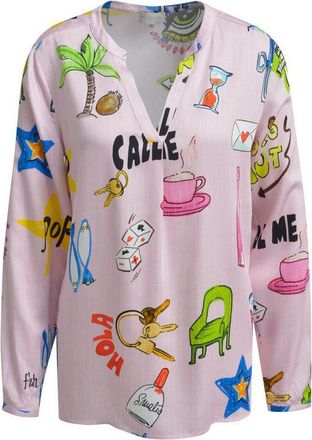 Milano Langarmbluse mit Seitenschlitze