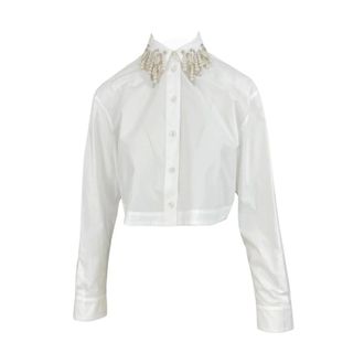 Pinko Pinko, Femme, Blouses et Chemises, Blanc, Taille: 36 FR Chemise Courte