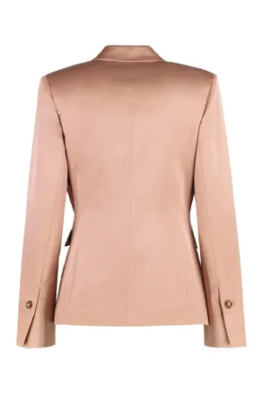 Pinko Womens Blazer Satin Pink Cotton Blazers Jacket