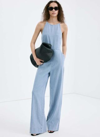 Mango Combinaison en denim lyocell bleu clair - Femme - XS - MANGO