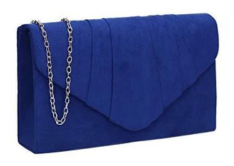 Swankyswans Pochette Iggy en velours pour femme - Bleu - Bleu (bleu roi), Taille Unique