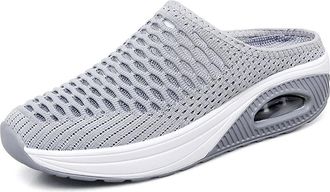 Onsoyours Clogs Damen Luftkissen Slip-On Orthop&auml;dische Pantoletten Mesh Sandalen Atmungsaktiv mit Fu&szlig;gew&ouml;lbest&uuml;tze Strick Freizeitschuhe Orthop&auml;dische Schuhe C 