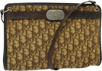 Dior Sac bandouli&egrave;re Pre-owned Vintage Trotter en toile - Femme - Pre-owned - Brun - Taille: ONE Size
