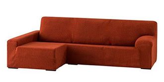 Eysa Dorian elastisch Sofa &uuml;berwurf Chaise Longue Links, frontalsicht, Chenille, 09-orange, 43 x 17 x 37 cm