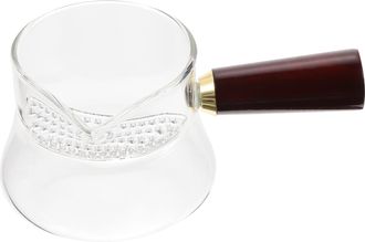 Hemoton Elegante Teestube Teetasse Holz Gerechtigkeit Tasse Glas Teetasse Sieb Einfach Zu Bedienen