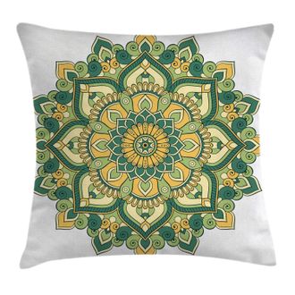 Generic Zierkissenbez&uuml;ge Mandala-Stil, Dahlienbl&uuml;ten, &Ouml;stliche Illustration Cushion Covers Maschinenwaschbar Sofakissenbez&uuml;ge Weich Kissenh&uuml;lle for Esszimmer 