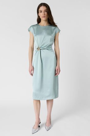 Gerard Darel Robe satin&eacute;e drap&eacute;e - RIALYA - Vert deau