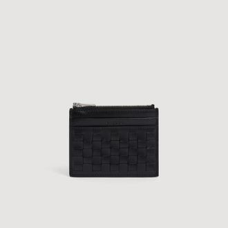 Sandro Zip-Kartenhalter aus Flechtleder