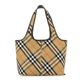 Burberry Einkaufstasche mit Stickerei- kleines Karomuster- aus Canvas - - Bags - Damen - Mehrfarbig - ONE SIZE