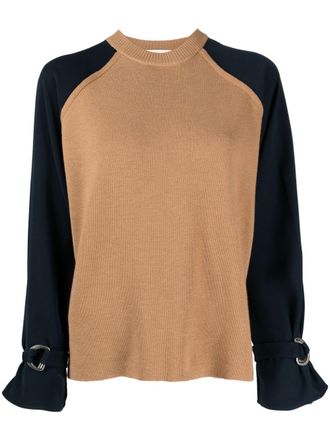 3.1 Phillip Lim pull en mérinos à design bicolore - Marron