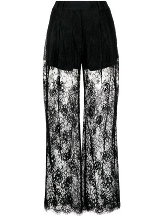 Fleur du Mal pantalon en dentelle à coupe ample - Noir