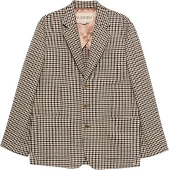 Valentino Garavani blazer &agrave; carreaux - Tons neutres
