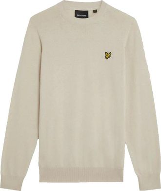 Lyle & Scott Homme, Sweatshirts et sweats &agrave; capuche, Beige, Taille: 2XL Cotton Merino Crew Neck Jumper Cove-L