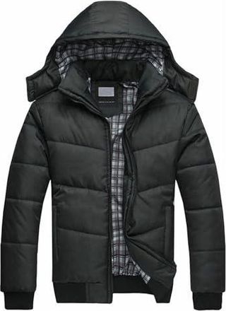 Generic Veste noire chaude pour homme - Manteau dhiver rembourré en duvet pour entraînement par temps froid - Vie quotidienne, Noir, M