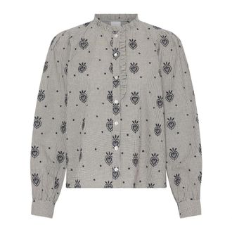 Ichi Karierter Bluse mit Stickerei - - Blouses & Shirts - Damen - Mehrfarbig - L