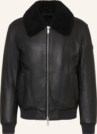 Moose Knuckles Lederblouson Toba schwarz