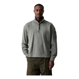 C.P. Company C.p. Company - SweaT-shirt &agrave; demi-zip - Homme - Sweatshirts et sweats &agrave; capuche - Vert - Taille: L
