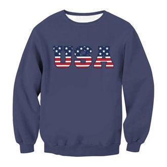 Generic Pull à manches longues pour homme - Imprimé lettres américaines - Sweat à capuche rétro à col rond - Coupe ample - Pour le travail - Vêtements de spor