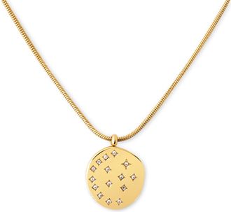 Singularu Bling Halskette. Edelstahl mit 18 Kt Vergoldeter Beschichtung und Zirkonia. Schmuck für Damen