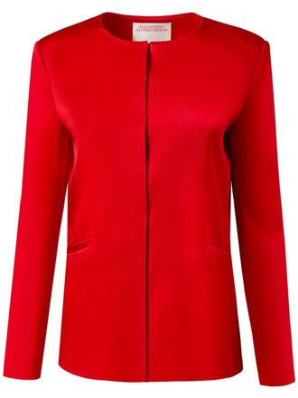 Alejandra Alonso Rojas veste cintrée en satin - Rouge