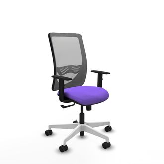 Piqueras y Crespo Stuhl mit Rollen f&uuml;r PC Zulema mit 1D-Armen, h&ouml;henverstellbare Lendenwirbelst&uuml;tze, ausgestattet mit 3 Positionen und Schneideschaum, Grau/Lila