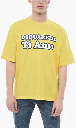 Dsquared2 Crewneck T-Shirt SKATER FIT in Solid Color with Front Print size M