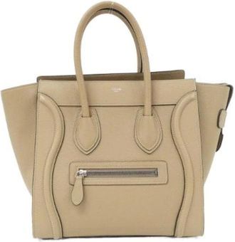 Celine Pre-owned Micro Luggage Calf Tote Bag - Femme - Pre-owned - Beige - Taille: ONE Size