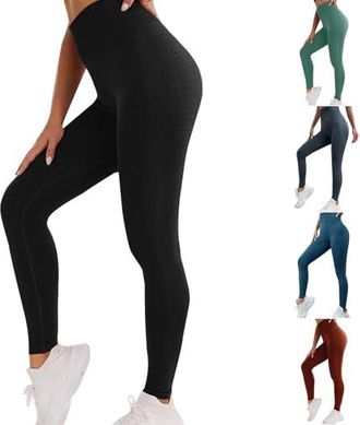 Generic Coreex Legging 3D pour femme, anti-cellulite, Compression, taille haute, push-up, pantalon long opaque, legging de yoga, amincissant, taille haute, pa