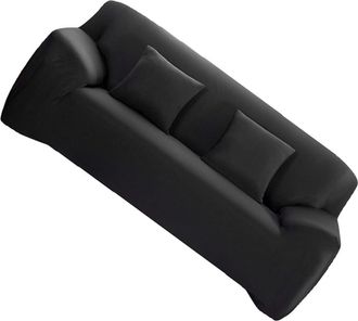 DOITOOL Schonbezug Dreisitzer-Sessel Stretch-Sofa-Schutz Aus Hochelastischem Material Anti-rutsch-bezug Leicht Zu Reinigen Farbecht Schwarz