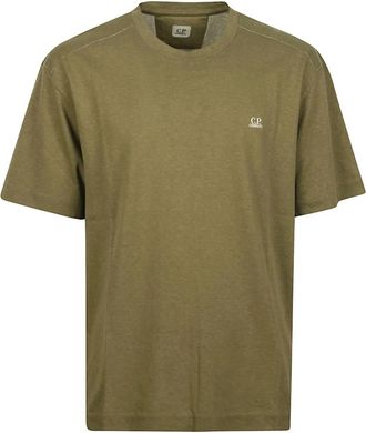 C.P. Company C.p. Company, Homme, Tops, Vert, Taille: L 20/1 Jersey Plated Logo T-Shirt