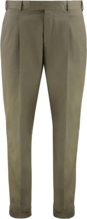PT01 Pt01, Homme, Pantalons, Vert, Taille: XL Pantalon de ville ajust&eacute;