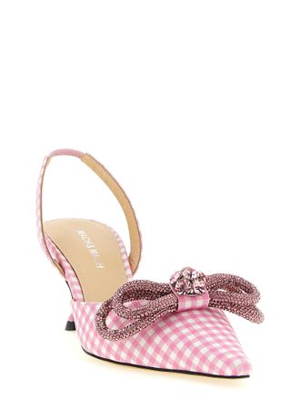 Mach & Mach Womens Double Bow Slingback Heel Pink