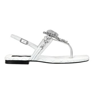Philipp Plein Femme, Chaussures, Blanc, Taille: 36 EU Sandales Plates