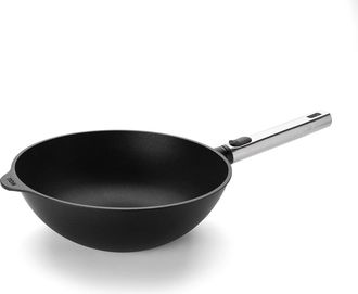 Woll Diamond Logic XR Pro Wok- und Rührpfanne mit Edelstahlstiel - Induktiv -, Ø 30 cm, 10 cm hoch, mit abnehmbarem Edelstahlstiel - Geeignet für alle Herd