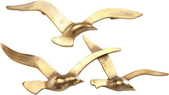 Boltze Boltze Wandobjekt Birdy (gold, Wanddeko aus Metall, maritimes Motiv, Wandbild f&uuml;r Flur / Wohnzimmer / Esszimmer) 1011623