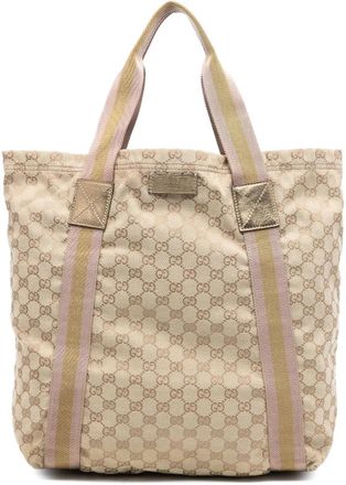 Gucci Shopper - GG Canvas Web Tote - Gr. unisize - in Braun - f&uuml;r Damen