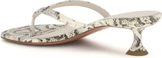 Amina Muaddi Womens Thong Sandals Juliette Snake-Print Grey Calf Leather (bos Taurus) Pumps High Heel Shoes
